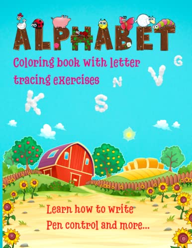 ALPHABET Coloring book with letter tracing exercises Learn how to write ...