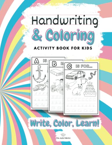 Handwriting & Coloring Activity Book For Kids: Learn the Alphabet From ...