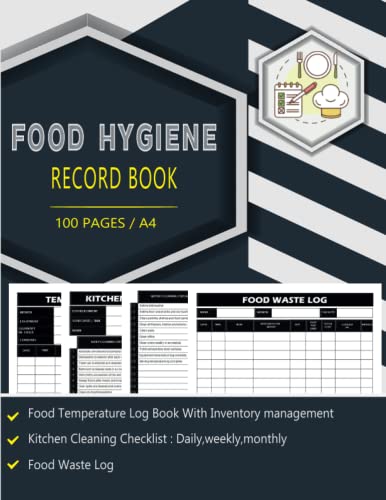 Food Hygiene Record book: All in One Log Book:food temperature log book ...