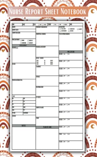 Nurse Report Sheet Notebook: Personalized Nurse Brain Sheet "Pocket ...