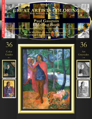 Paul Gauguin Coloring Book: Paul Gauguin Grayscale Coloring Book #1 ...