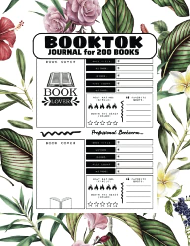 Booktok Journal: 200 Book Journal Reading Log | 8.5" x 11" Reading ...