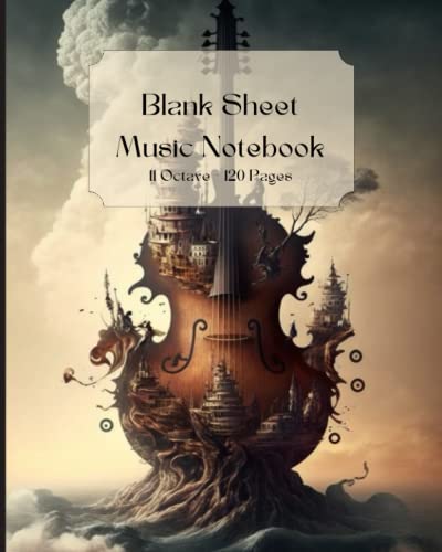 Blank Sheet Music Notebook: Music Manuscript Paper / White Marble Blank ...