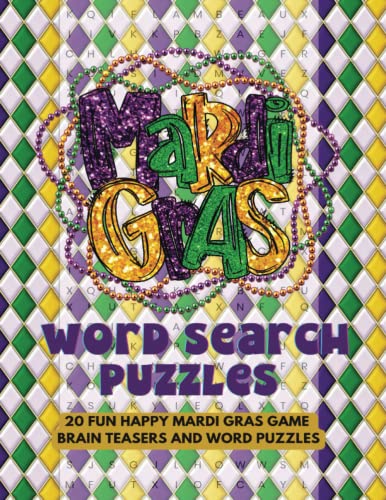 Mardi Gras Themed Word Search Puzzles: 20 Fun Happy Mardi Gras Game ...