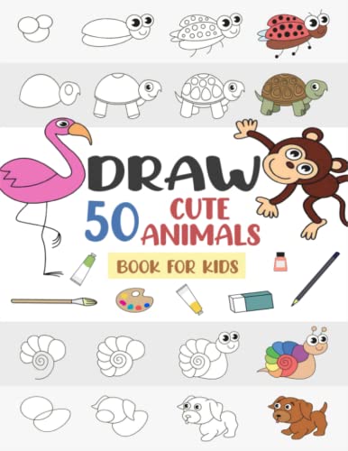 Draw 50 animals: Simple And Easy Drawing Book, Way to draw Animals ...