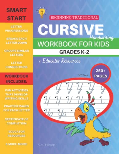 Beginning Traditional Cursive Handwriting Workbook for Kids: a Complete ...