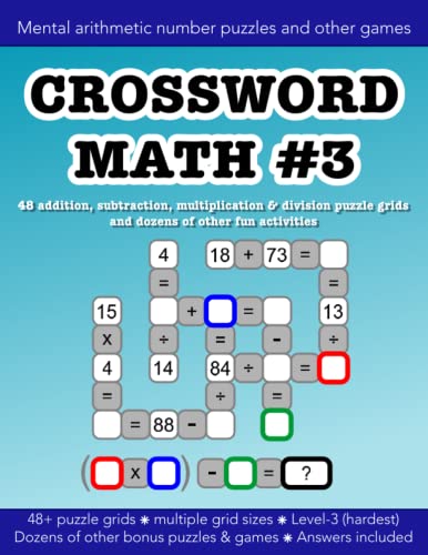 Crossword Math 3 mental arithmetic number puzzles and other games: 48 ...