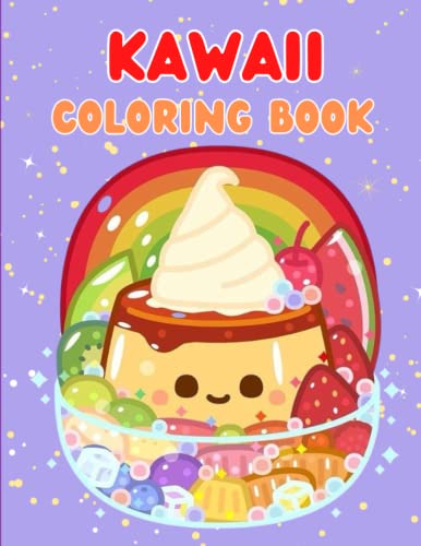 Kawaii Coloring Book: Cute Food Pun Coloring Pages for Kids. Fun and ...