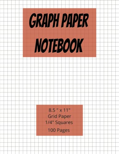 Graph Paper Notebook 1/4 Inch Squares Grid: 100 Pages, Squared Graphing ...