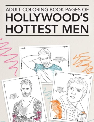 Hollywood's hottest men: adult coloring book pages by Štefan Letošťák ...
