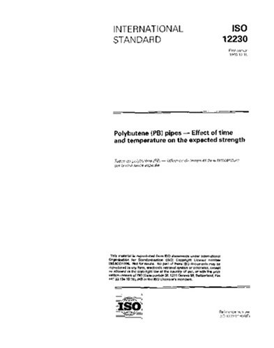 ISO 12230:1996, Polybutene (PB) pipes -- Effect of time and temperature ...