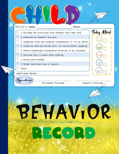 CHILD BEHAVIOR RECORD: 200 Entry Children Behavior Record To ...