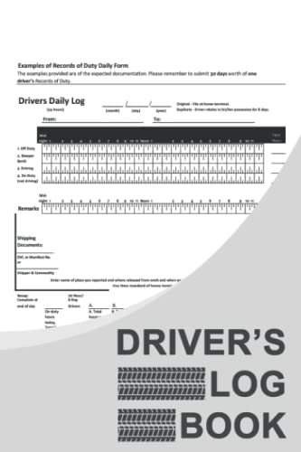 Driver's Log Book: Daily Driver Log Book To Record Vehicle Details ...
