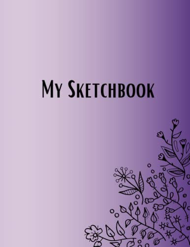Sketchbook with Floral Design: 100 Blank Pages for Drawing and Doodling ...