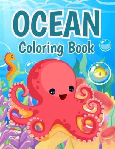 Ocean Coloring Book: Animals Sea Creatures Fish Giant Coloring Books ...