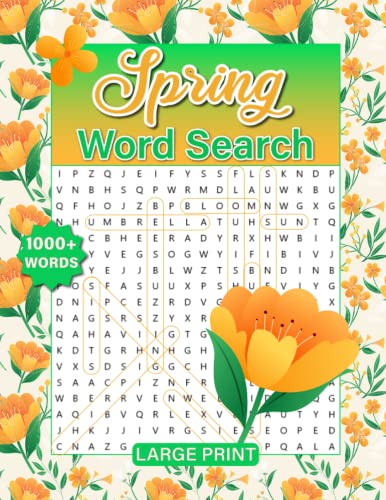 Spring Word Search for Adults Large Print: Spring Themed Word Search ...