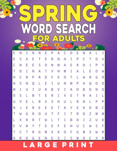 Spring Word Search For Adults Large Print: Spring Themed Word Find ...