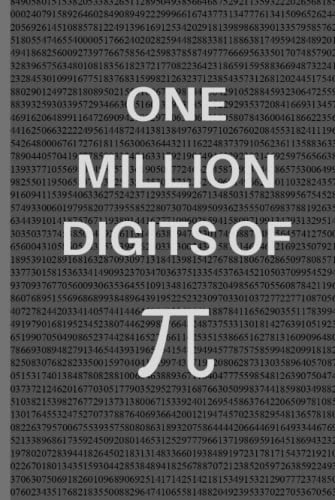 One Million Digits of Pi: Decimal Places from 1 to 1,000,000 / First 1 ...