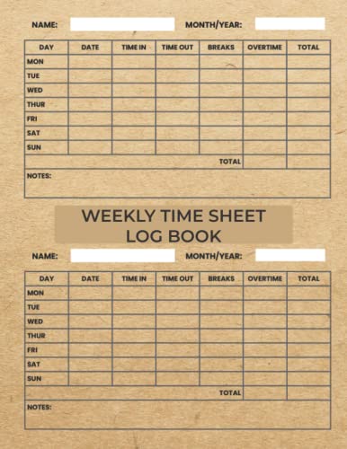 Weekly Time Sheet Log Book - Weekly Time Sheet Log Book for Employers ...