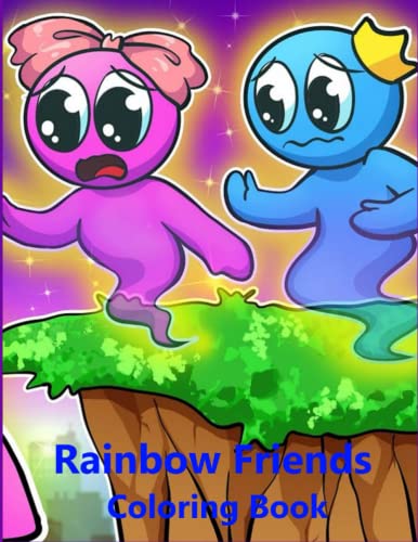 Rainbow Friends Coloring Book: Blue Rainbow Friends Coloring Pages With ...