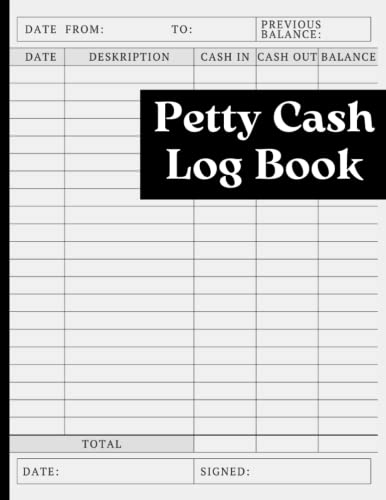 Petty Cash Book Financial | Record Keeping Notebook For Business: Large ...