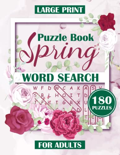 Spring Word Search For Adults Large Print: Word Search Puzzle Book For ...