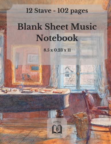 Blank Sheet Music Notebook: Music Manuscript Paper / White Marble Blank ...