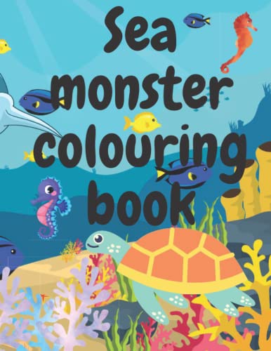 Sea monster colouring book for children. Fantastic ocean world ...