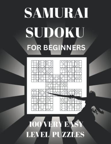 Samurai Sudoku For Beginners : Puzzle Book For Adults: 100 Very Easy ...