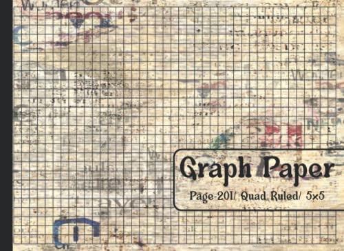 Graph Paper Notebook: Vintage old paper background cover design | Large ...