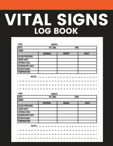 Vital Signs Log Book: Instant health monitoring and medical record ...