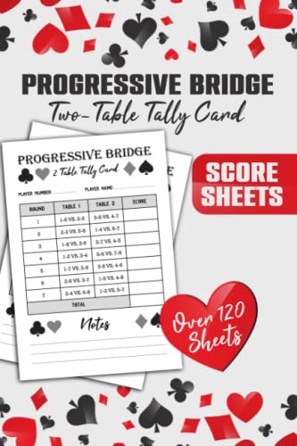 Progressive Bridge Two Table Tally Card Score Sheets: Scoring for ...