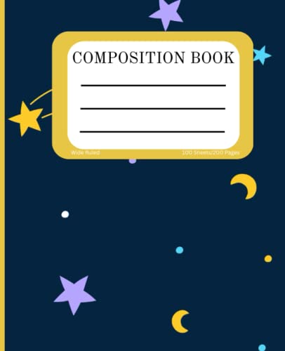 Spark Your Creativity with our yellow Starry Wide Ruled Composition ...