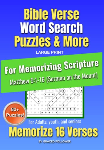 Bible Verse Word Search Puzzles & More - Large Print - 80+ Puzzles For ...