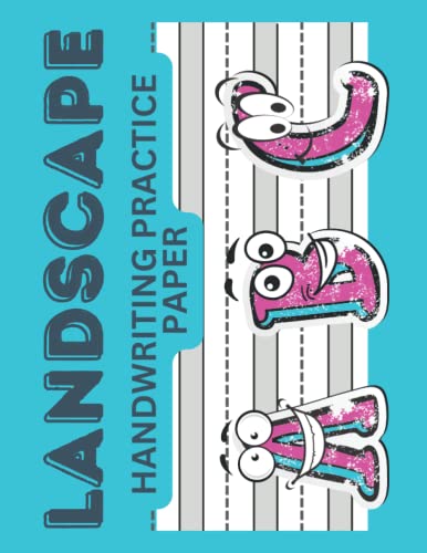 Handwriting Practice Paper Landscape: Standard Size Lines 123 Blank ...