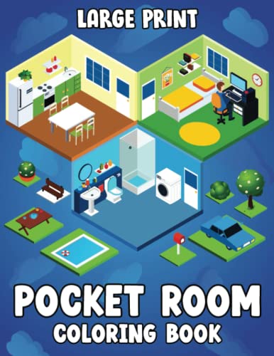 Large Print Pocket Room Coloring Book: An Adult Coloring Book Features ...