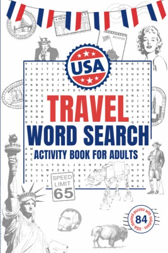 USA Travel Word Search: Activity Book for Adults. USA-themed puzzles ...