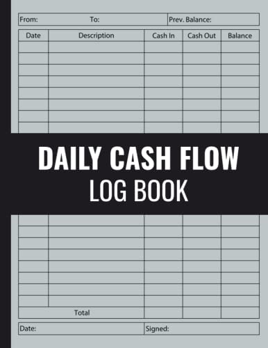 Daily Cash Flow Log Book: Petty Cash Journal & Financial Record Keeping ...
