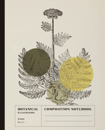 Composition Notebook Botanical Illustration Myrrh Myrrhis: Vintage ...