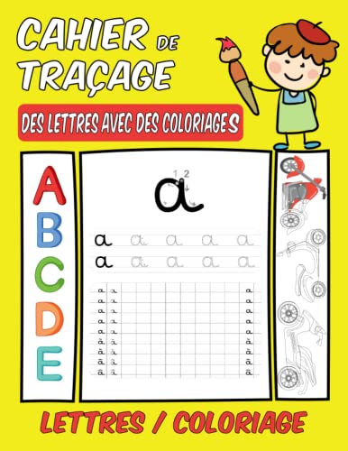 cahier de traçage des lettres maternelles avec des coloriages: livres ...