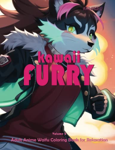 Kawaiifu – Kawaii Furry – Volume 2: Adult Anime Waifu Coloring Book for ...