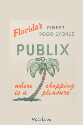 Publix Vintage Store Aesthetic Notebook: College Ruled Lined Notebook ...
