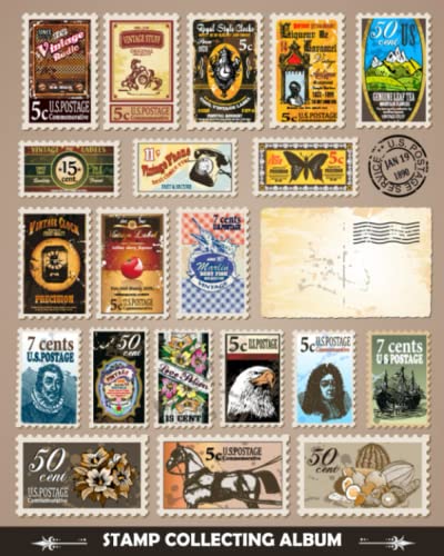 Stamp Album: Stamp Collecting Album for Stamp Collectors, Large Vintage ...