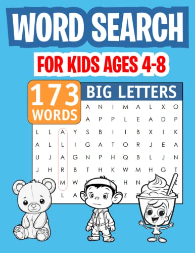 Word Search for Kids Ages 4-8: Activity Book with 173 Words From A-Z ...