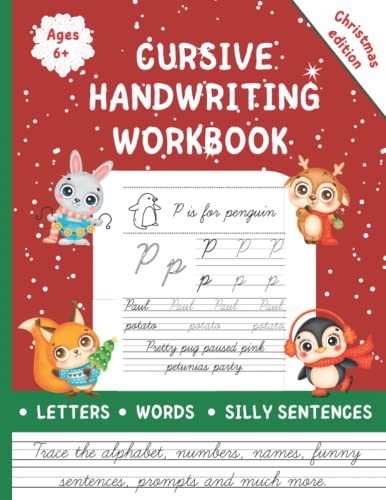 Handwriting Practice Book For Kids Silly Sentences: Fun Cursive ...
