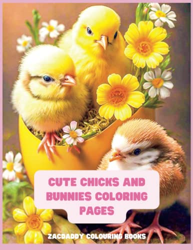 Cute Chicks and Bunnies - 40 Coloring Pages, ideal for Adults, Children ...