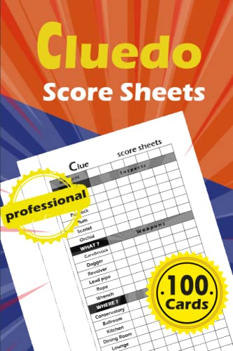 Cluedo score sheets: cluedo paper sheets:Travel Size Score Pads:100 ...