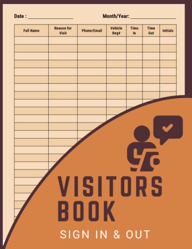 A4 Visitors Book Sign In and Out: Track and Trace Visitor Log Book for ...
