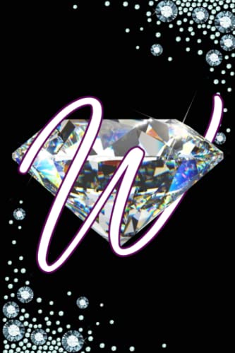 Glittered Diamond W, Initial Monogram Letter W, handwritten letter W ...