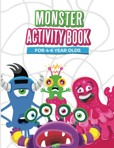Monster Activity Book: Colour Pages | Activity Book for Children from 4 ...